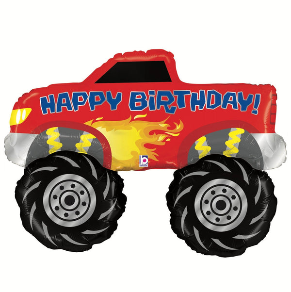 40" Monster Truck Balloon Party Supplies & Birthday Decorations ...