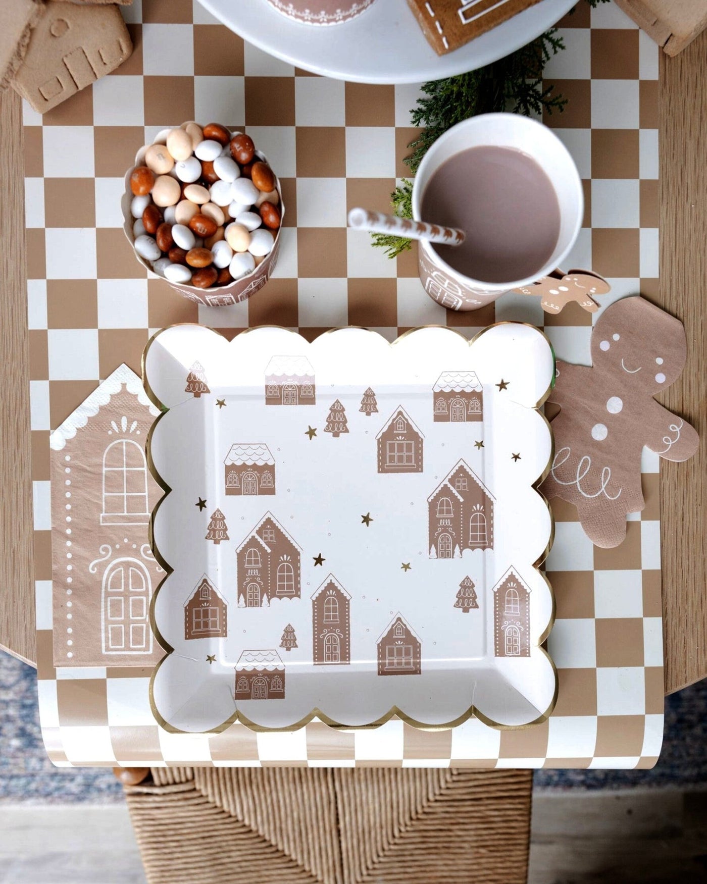Gingerbread Village Plates - Stesha Party - christmas, gingerbread, plate