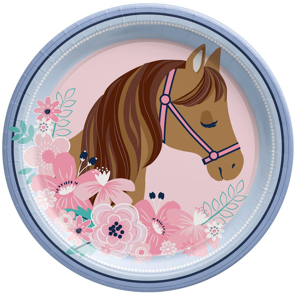 Horse Birthday Plates for Girl Birthday Decorations - Stesha Party
