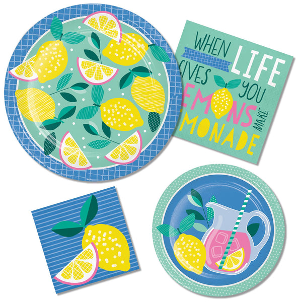 Lemon Citrus Fruit Party Plates 8ct - Disposable Paper Dinner Size ...