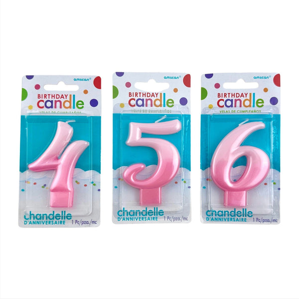 Ombré Pink Number Candles - Stesha Party