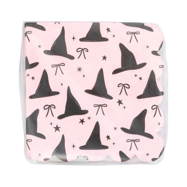 Pink Witch Hats Napkins 24ct for Pink Halloween Tableware - Stesha Party
