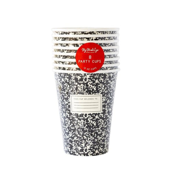 Composition Style School Party Paper Drink Cups - Stesha Party