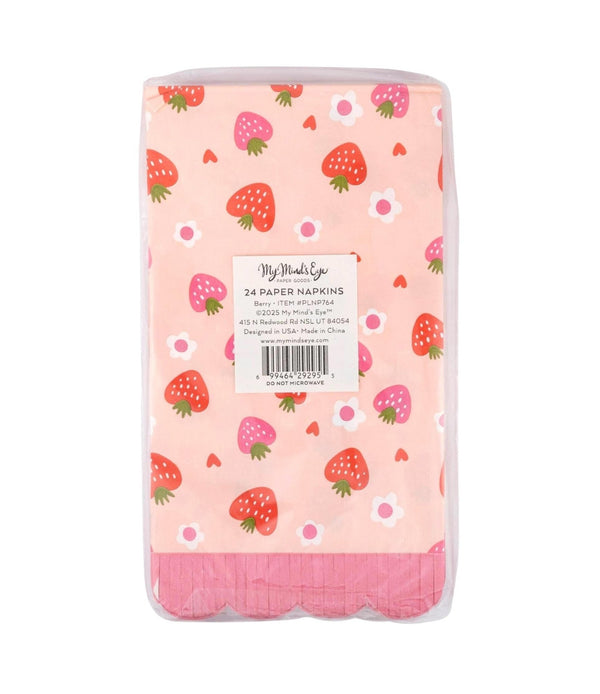 Strawberry Fringe Napkins 24ct - Stesha Party - birthday, birthday girl ...