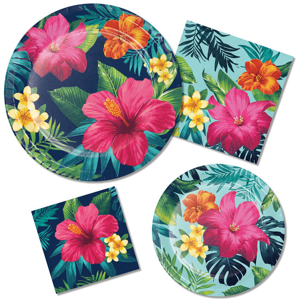 Tropical Party 9" Paper Dinner Plates 8ct Hawaiian Luau Aloha - Stesha ...
