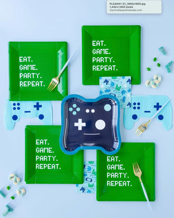 Video Game Party Plates for Gamer Birthday Supplies - Stesha Party