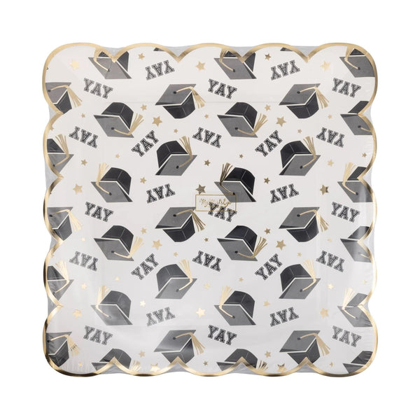 YAY Graduation Paper Plates 8ct - Stesha Party - graduation, plate, plates