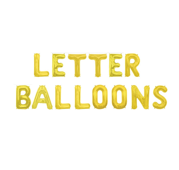 Gold Letter Party Balloons 16" - Stesha Party