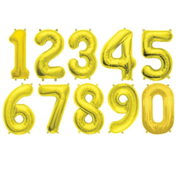 Gold Number Balloons 16" - Stesha Party