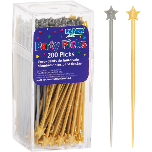 200 Silver & Gold Star Party Picks - Stesha Party