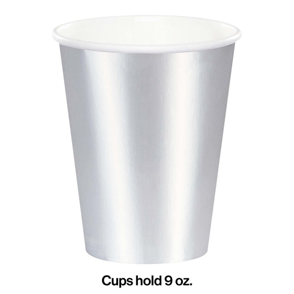 Silver Foil Party Cups 9oz - Stesha Party