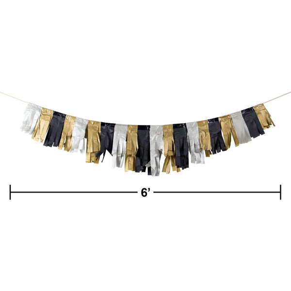 Black, Gold, & Silver Tissue Banner - Stesha Party