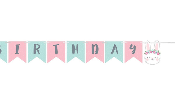 Bunny "Happy Birthday" Pastel Banner - Stesha Party