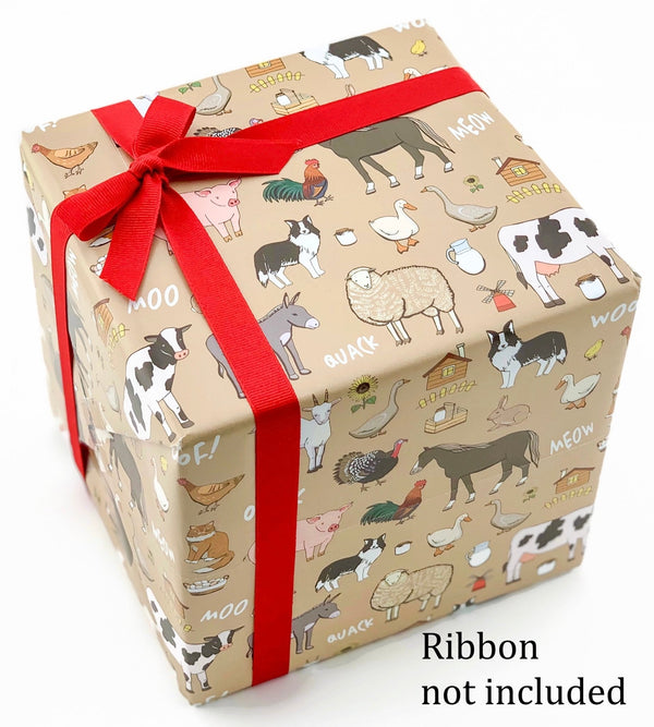 Farm Animals Gift Wrapping Paper - Stesha Party