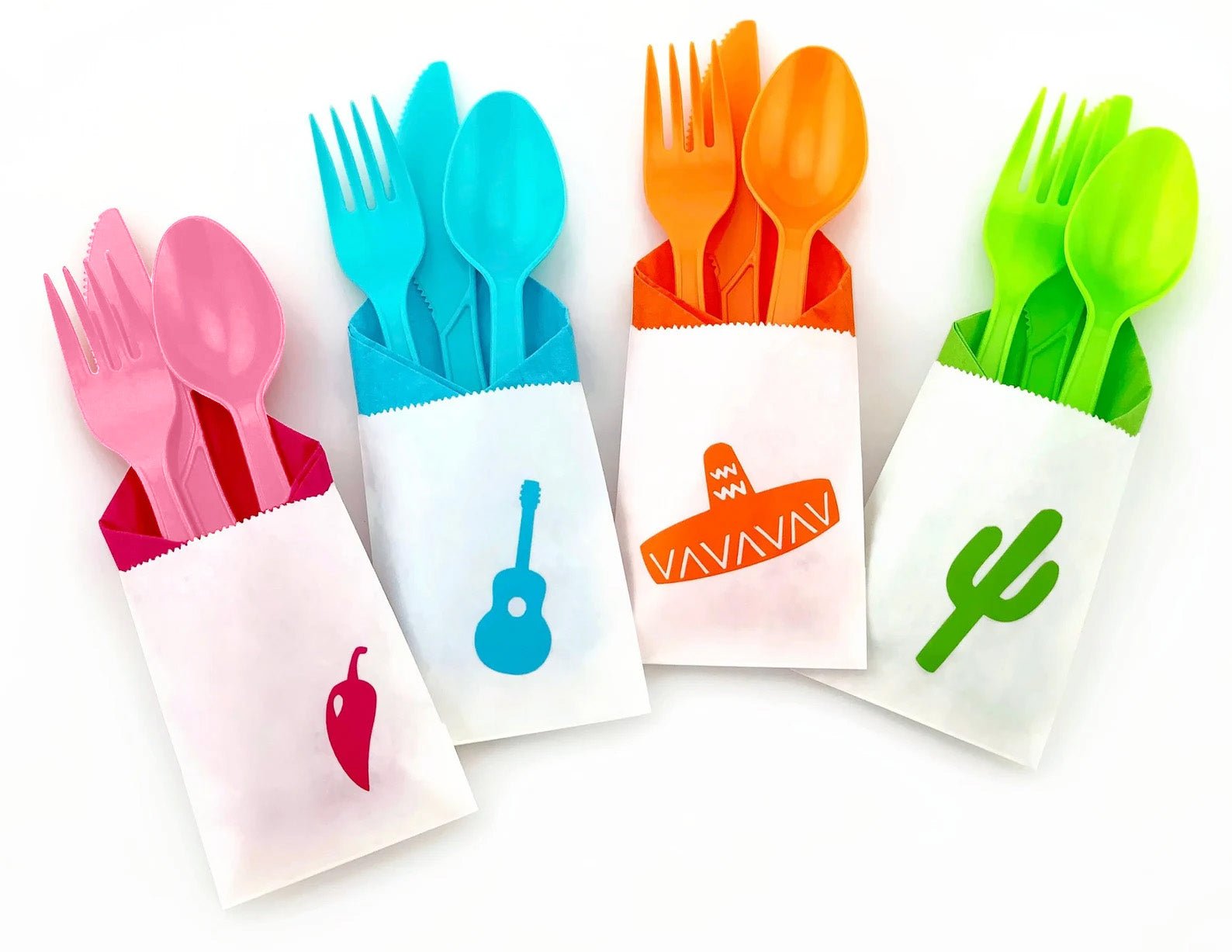 Fiesta Party Colorful Cutlery Bag Set - Stesha Party
